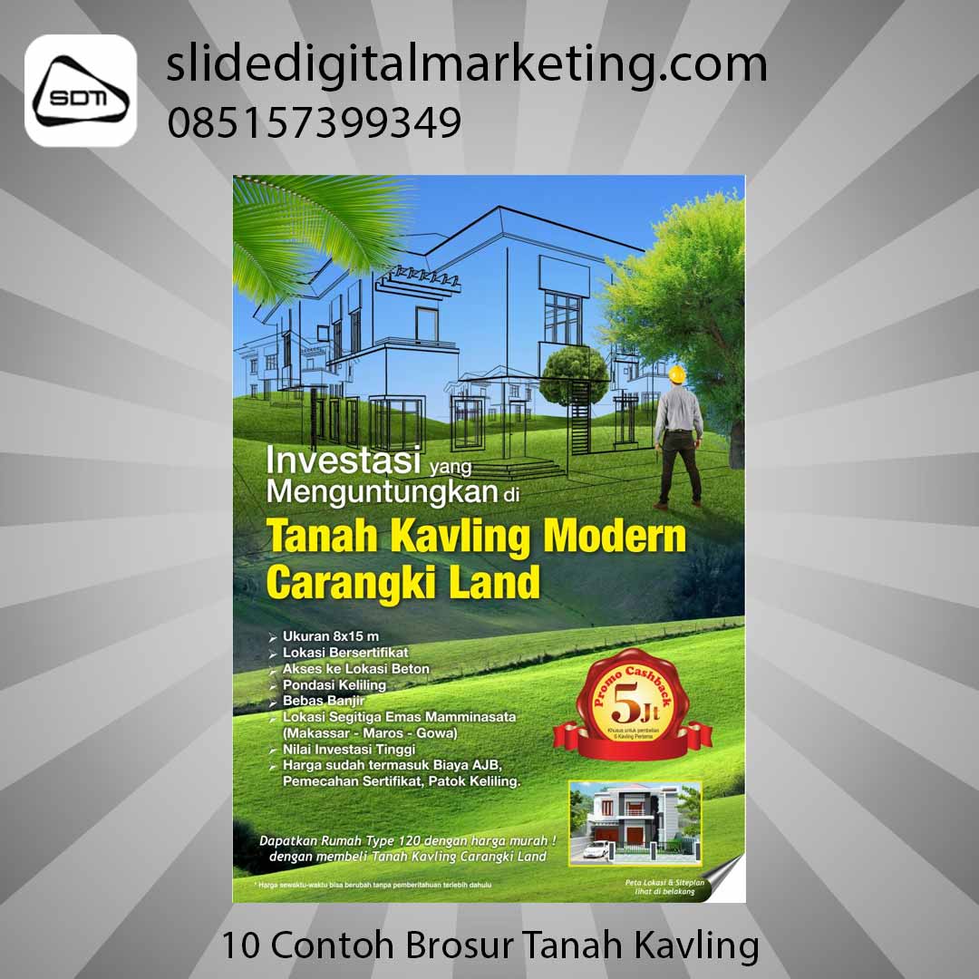 10+ Contoh Brosur Pamflet Leaflet Poster Produk Tanah Kavling